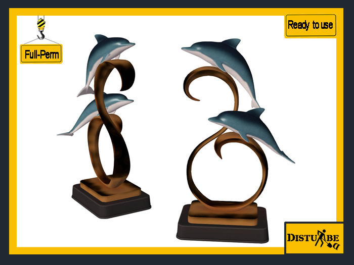 Second Life Marketplace - ::DisturbeD:: Dolphins Ceramic Figurine ...