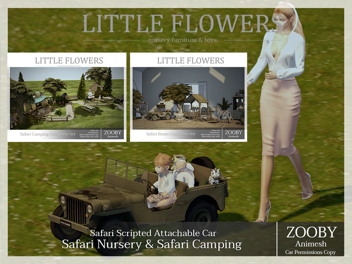 Second Life Marketplace - Safari Nursery & Zooby Camp + FREE Zooby Car ...