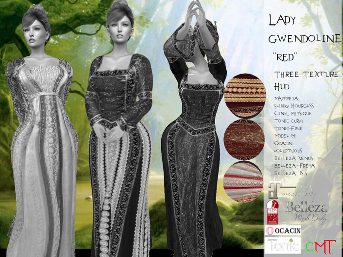 Second Life Marketplace - DEMO .:: VH ::. Lady Gwendoline - 3 in 1 Red ...