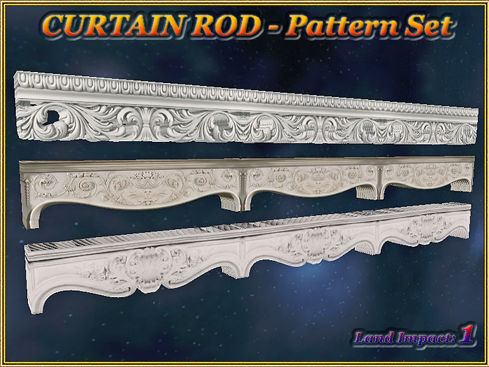 Second Life Marketplace - CURTAIN ROD - Pattern Set (1 LI) (Full perm)