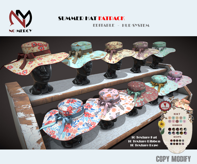 Second Life Marketplace - No Mercy / Summer Hat Fatpack