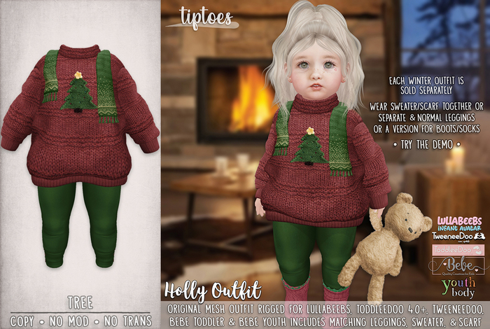 Second Life Marketplace - . tiptoes - Holly Outfit - Tree