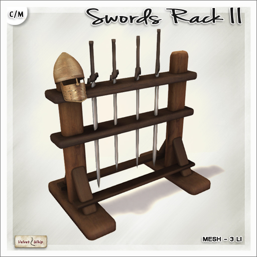 Second Life Marketplace - [V/W] Swords Rack II - Medieval Fantasy Prop ...