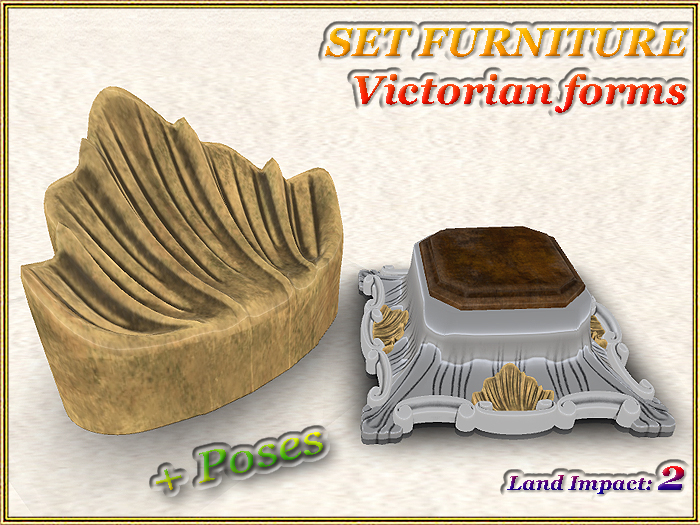 Second Life Marketplace - SET FURNITURE - Victorian forms - Menu (2 LI ...