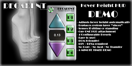 Second Life Marketplace - Hover Height HUD DEMO (RLVa)