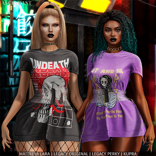 Second Life Marketplace - Ascendant - Raven Long T-Shirt FATPACK