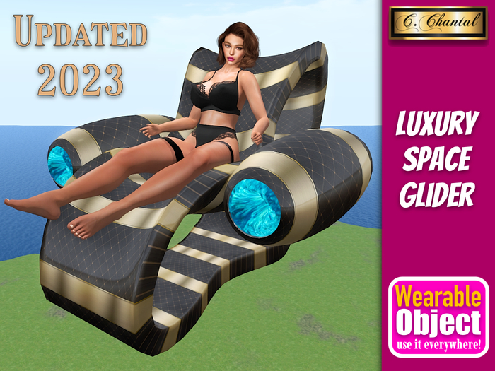Second Life Marketplace - C.CHANTAL Wearable LUXURY SPACE GLIDER - GOLD (UPDATED 2023)