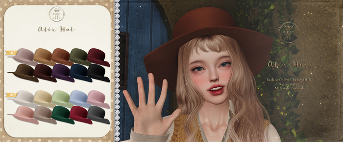 Second Life Marketplace - ::C'est la vie !:: Alix Hat (DEMO) / Each 10 ...