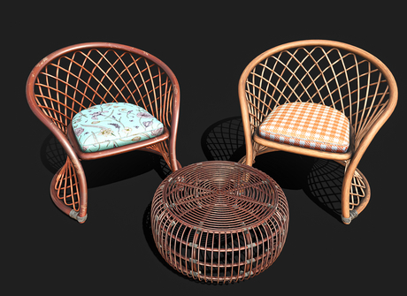 Second Life Marketplace - Art Studio.FULL PERM \\ Brisa Rattan Chair Packs