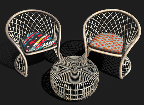 Second Life Marketplace - Art Studio.FULL PERM \\ Brisa Rattan Chair Packs