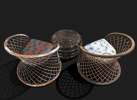 Second Life Marketplace - Art Studio.FULL PERM \\ Brisa Rattan Chair Packs