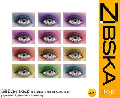 Second Life Marketplace - Zibska [50% Off] BOM Pack ~ Siji Eyemakeup in ...