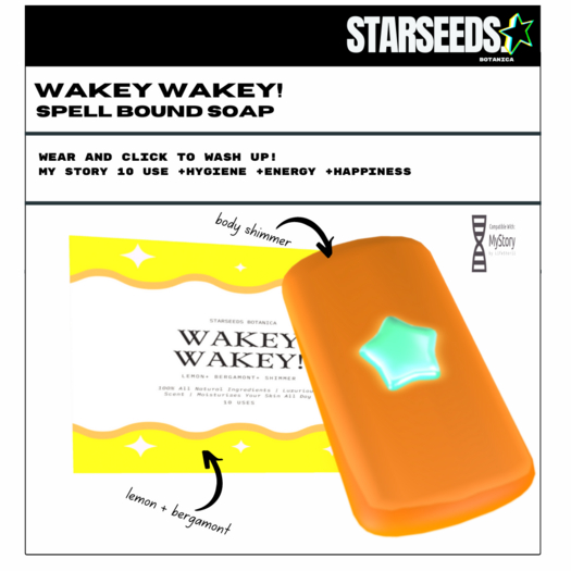 Second Life Marketplace - [StarseedBotanica] Wakey Wakey Soap Box +MyStory+