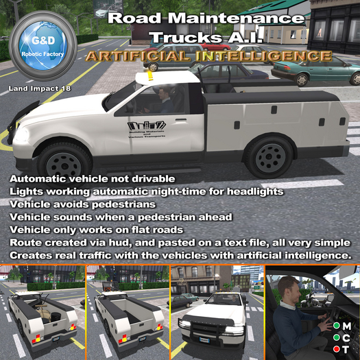 Second Life Marketplace - G&D ROBOTIC Road Maintenance Trucks A.I.