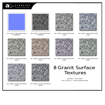 Second Life Marketplace - ~AG~ Creation ~ Granit Surface Textures Full Perm
