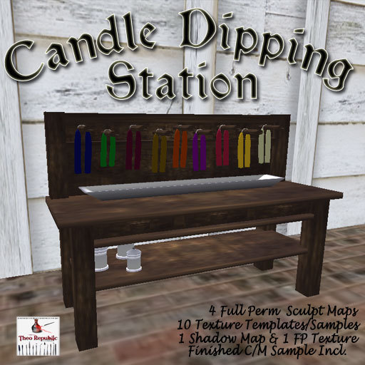 Second Life Marketplace - Candle Dipping Station Sculpt Maps & Textures