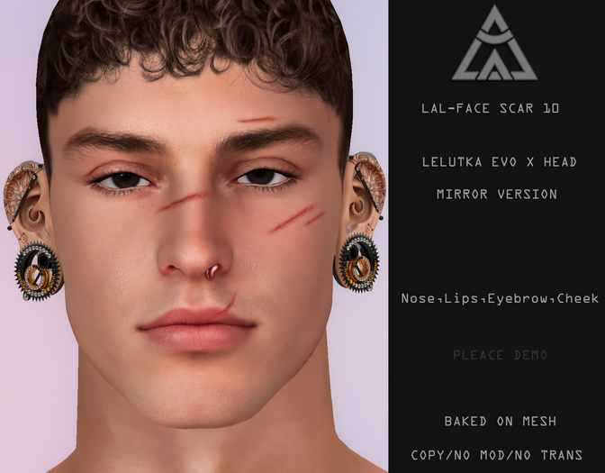 Second Life Marketplace - LAL-FACE SCAR 10 LELUTKA EVO X ONLY BOM