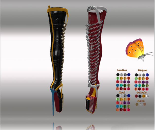 Second Life Marketplace - High Boots long with Chains & Stones 67x ...