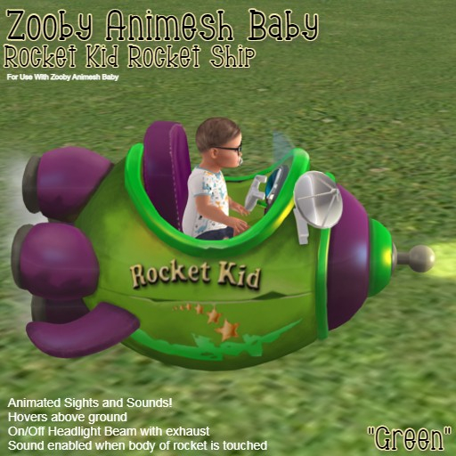 Second Life Marketplace - Zooby Animesh Baby Rocket Kid Rocket Ship ...