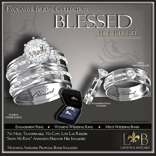 Second Life Marketplace - Wedding Ring Set - Platinum - Blessed ...