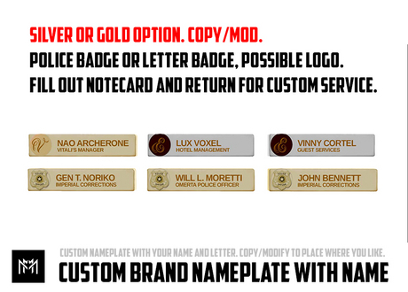 Second Life Marketplace - Custom Nameplate Order Form