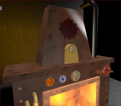 Second Life Marketplace - Steampunk collection: Fireplace Gas 9 75 cm