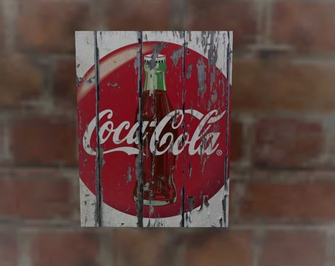 Second Life Marketplace - OLD WOOD SODA SIGN - SL POP ART