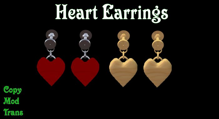 Second Life Marketplace - Heart Earrings