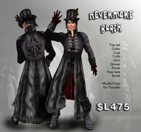 Second Life Marketplace - AB Nevermore Suit Black