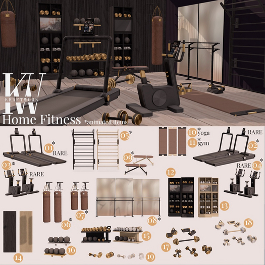 Second Life Marketplace - KraftWork Home Fitness - Full Set