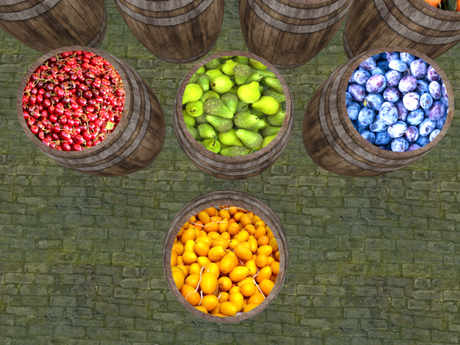 Second Life Marketplace - 21, Full Perm Fruit Barrels (Boxed)