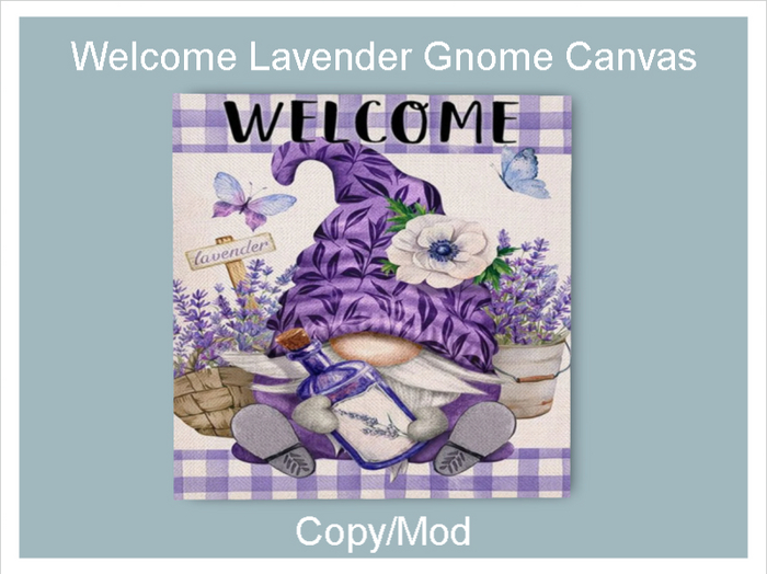 Second Life Marketplace - *CC* Welcome Lavender Gnome Canvas
