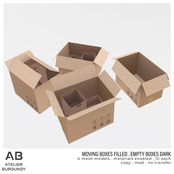 Second Life Marketplace - Atelier Burgundy . Moving Boxes Filled ...