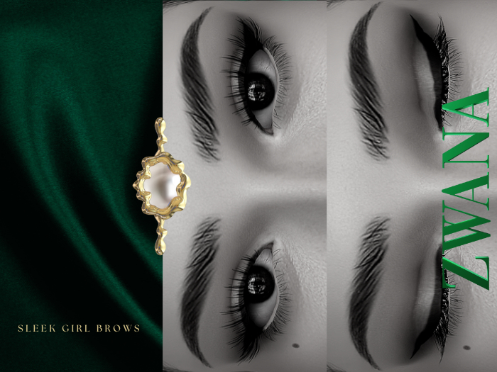 Second Life Marketplace - ZWANA Sleek Brows in DARK [Lel EvoX - BOM]