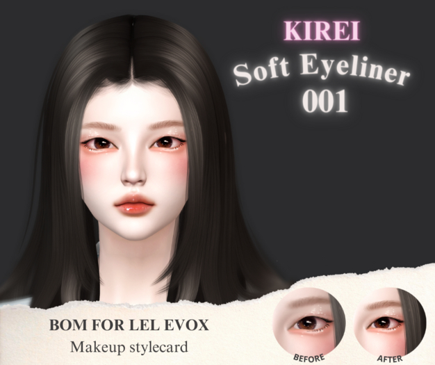 Second Life Marketplace - KIREI - Soft Eyeliner (LEL EVOX & BOM)