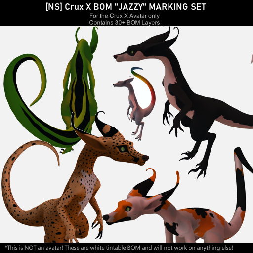 Second Life Marketplace - [NS] Crux X "Jazzy" BOM Marking Set