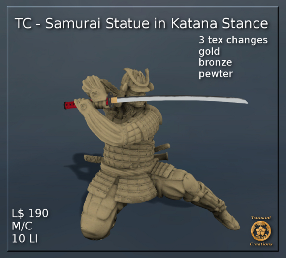 Second Life Marketplace - Samurai Statue in Katana Stance