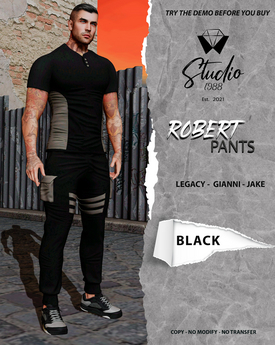Second Life Marketplace - Studio 1988_Robert Pants Black