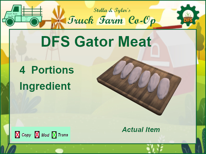 Second Life Marketplace - DFS Gator Meat - X1