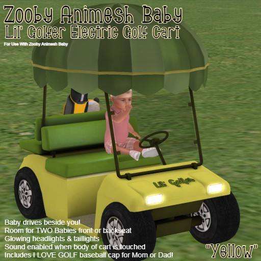 Second Life Marketplace - Zooby Animesh Baby Lil' Golfer Electric Golf ...