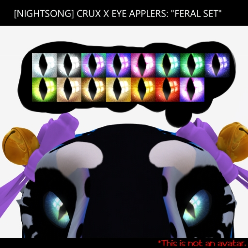 Second Life Marketplace - [NS] Crux X Eye Applier "Feral Set"