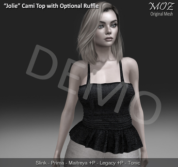 Second Life Marketplace - !MOZ "Jolie" Cami Top & Ruffle - DEMO ...