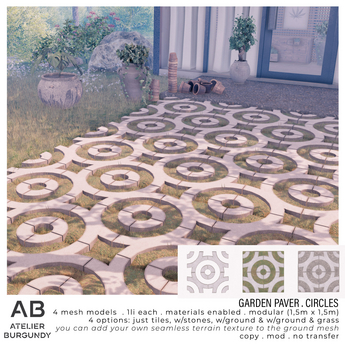 Second Life Marketplace - Atelier Burgundy . Garden Paver FATPACK *ADD*