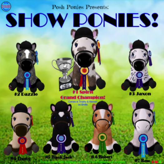 Second Life Marketplace - DMR-Posh Ponies-SHOW PONIES! #1 Spirit-RARE!