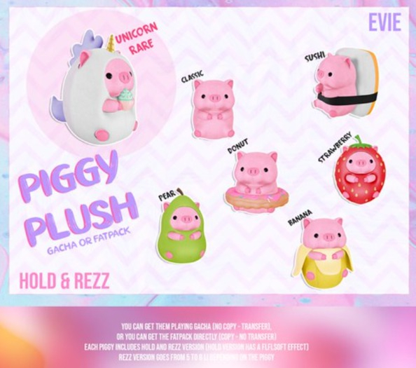 Second Life Marketplace - EVIE - Piggy Plush [Unicorn RARE]