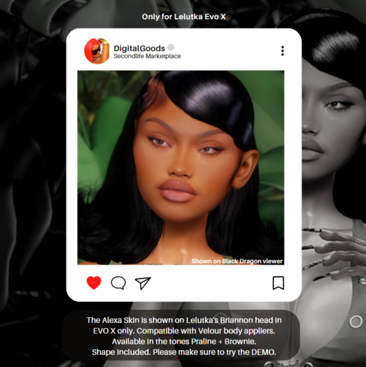 Second Life Marketplace - DG$- Alexa Skin- Praline