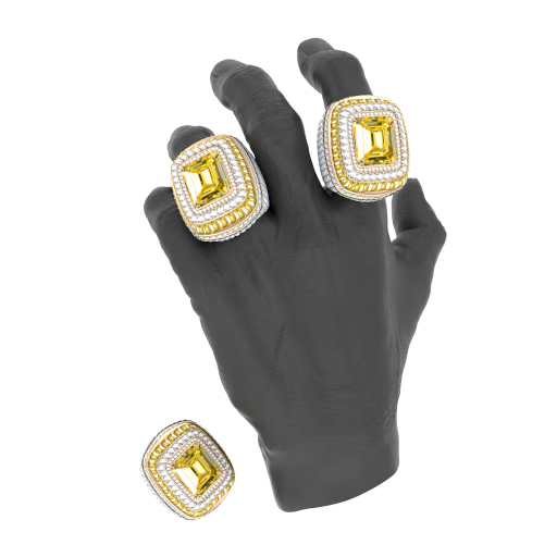 Second Life Marketplace - Stone X Hearts - Royal Canary Ring