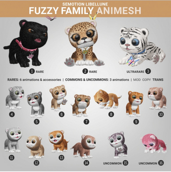 Second Life Marketplace - SEmotion Libellune Fuzzy Family Animesh COMMON 13