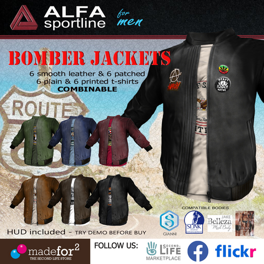Second Life Marketplace - Bomber jacket for men *** ALFA