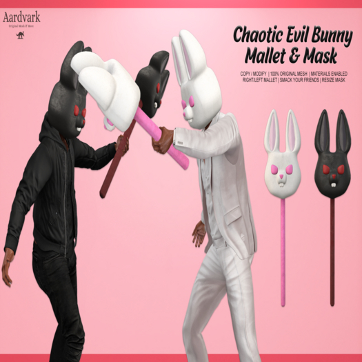 Second Life Marketplace - Aardvark : Chaotic Evil Bunny Mallet & Mask ...